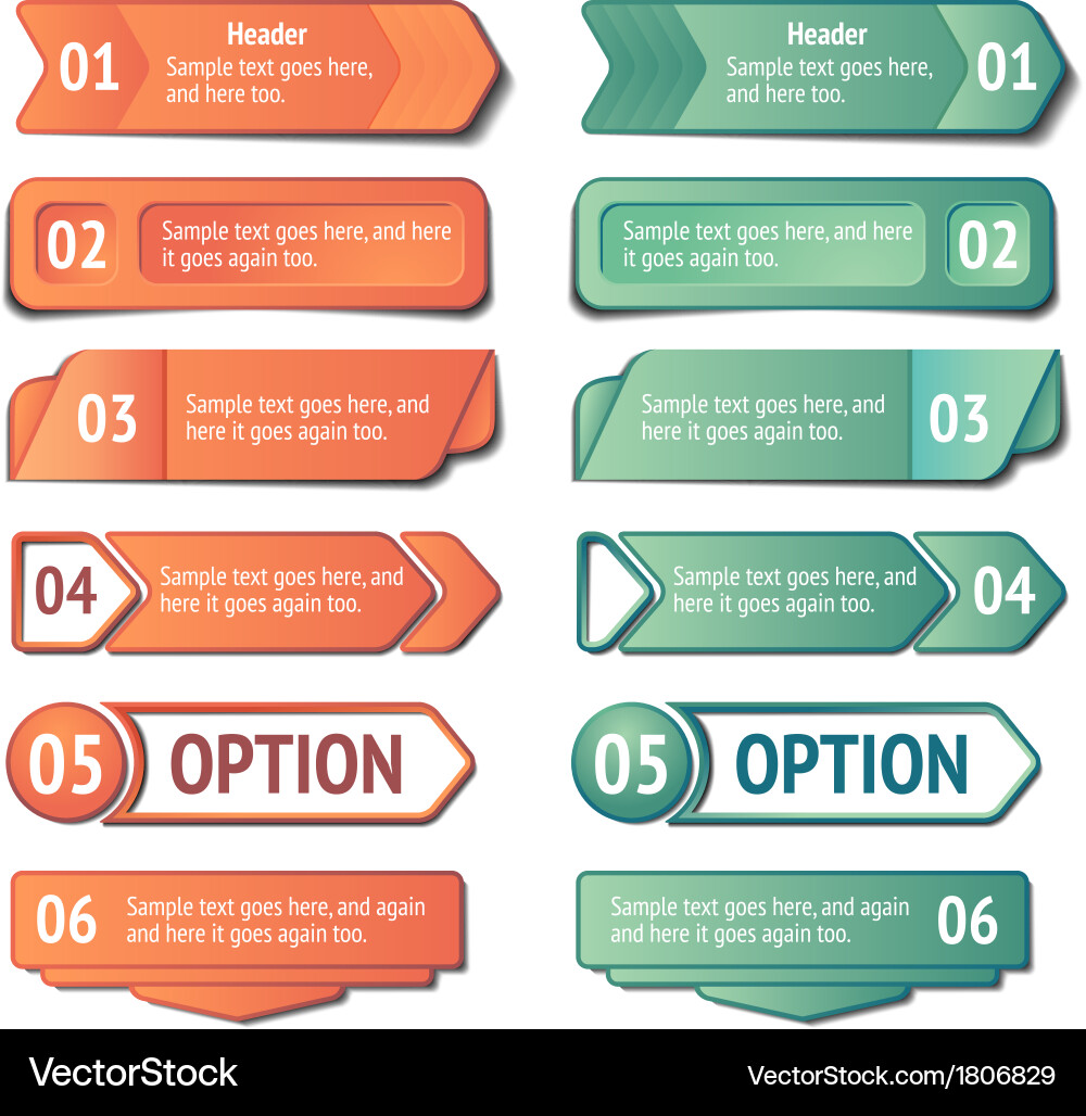 Infographics options and titles banners set Vector Image