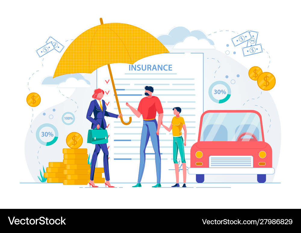 Insurance suggests automobile assurance contract Vector Image