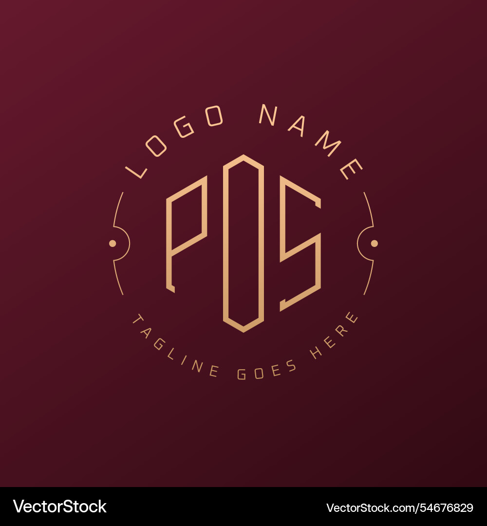 Luxury pos logo design elegant letter Royalty Free Vector