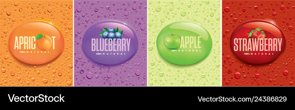 Many fresh juice drops background Royalty Free Vector Image