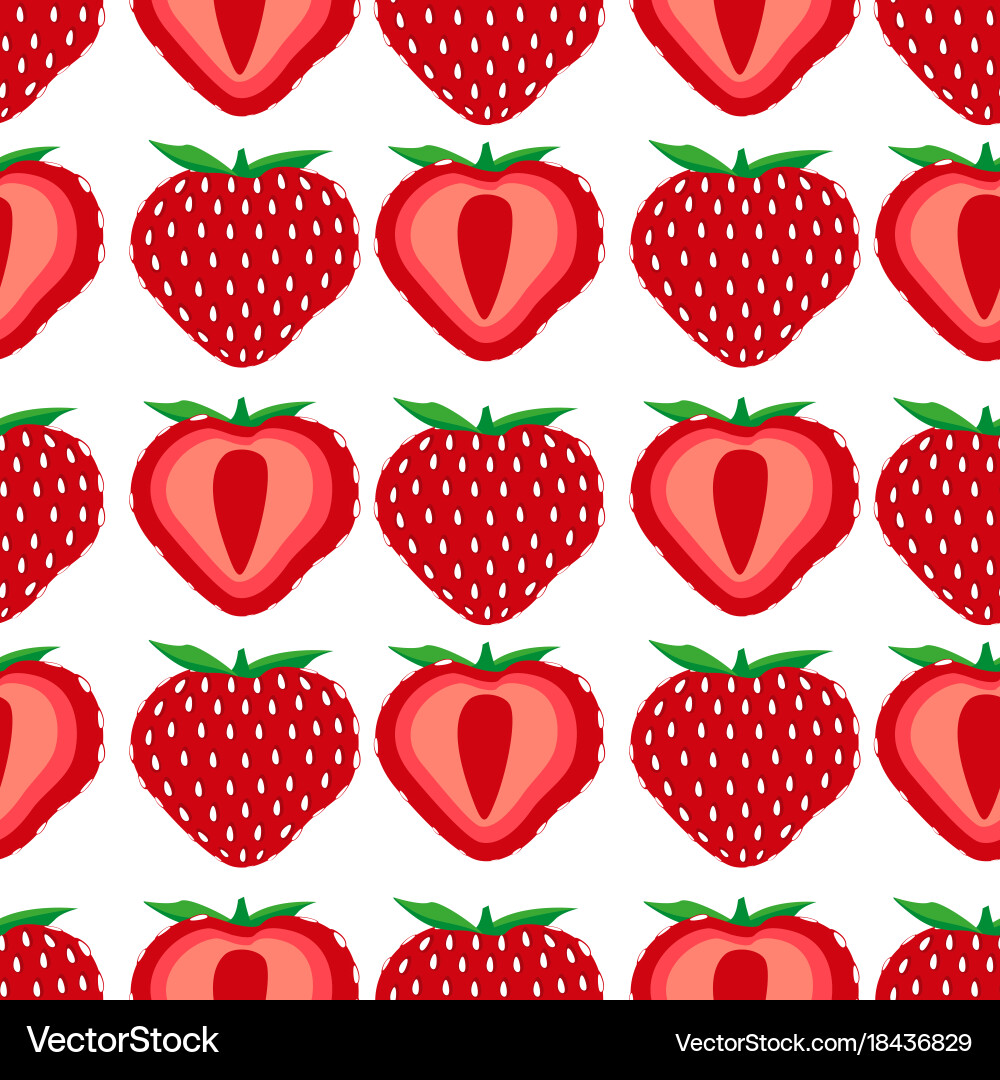 Seamless pattern of strawberry fruit Royalty Free Vector