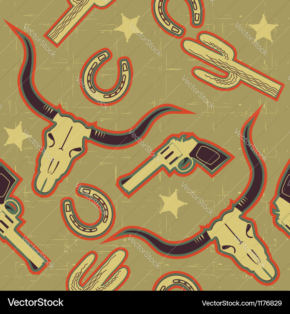Western seamless pattern for background Royalty Free Vector
