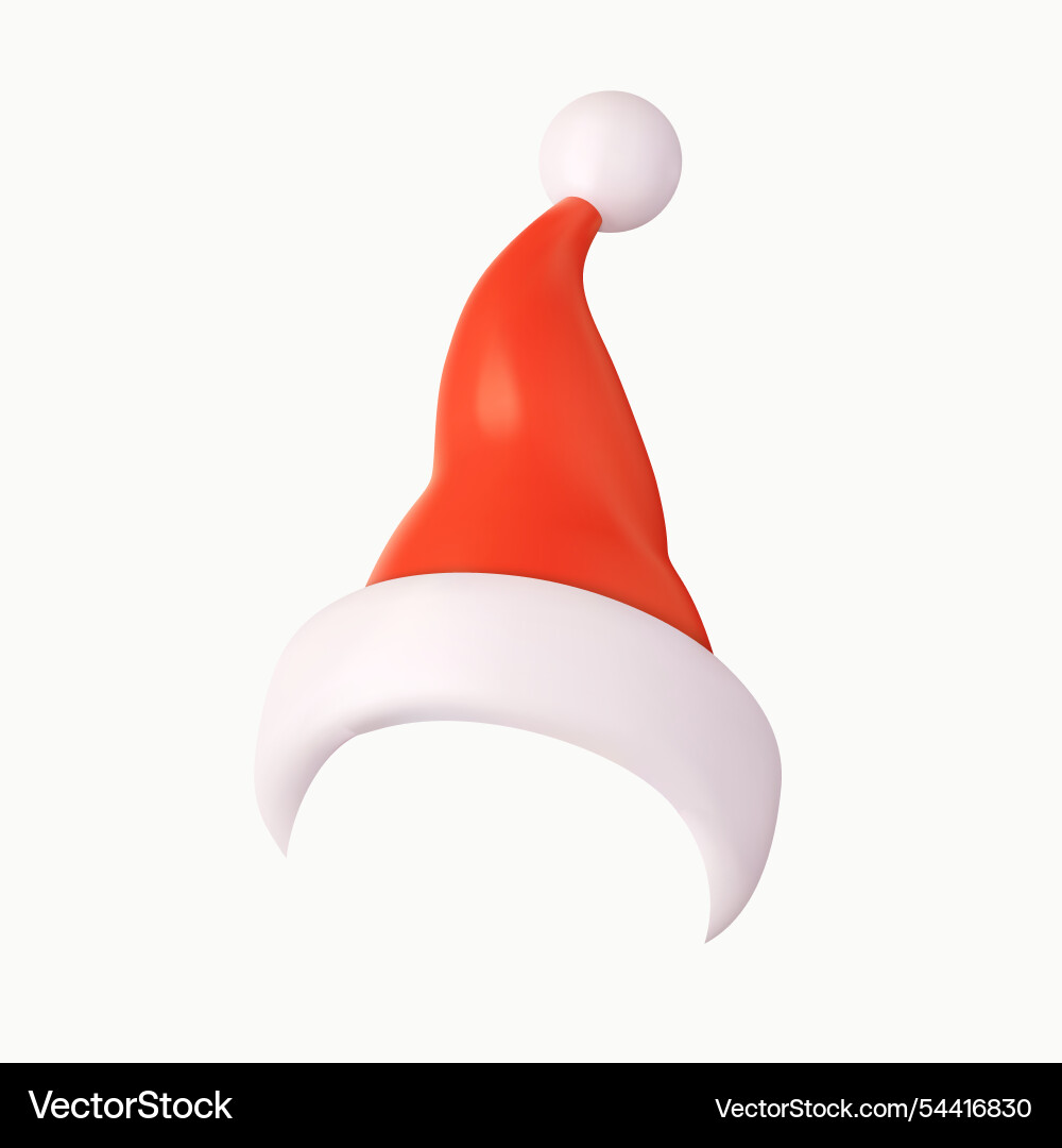 3d santa claus hat Royalty Free Vector Image - VectorStock