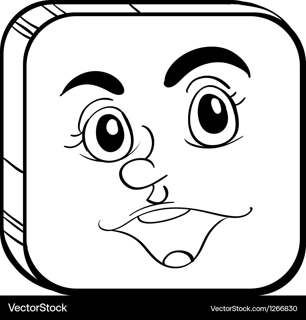 A square face Royalty Free Vector Image - VectorStock