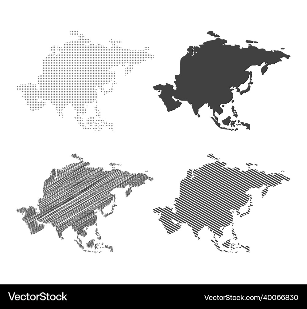 Asia map asian continent Royalty Free Vector Image