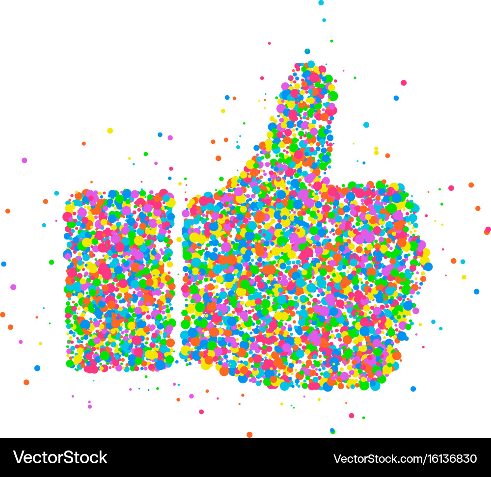 Colorful Thumb Up Icon Royalty Free Vector Image