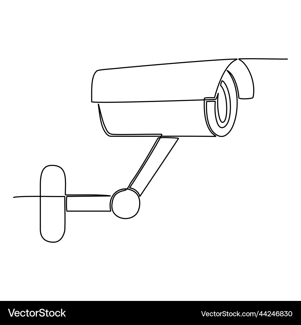 Continuous one line drawing of cctv camera Vector Image