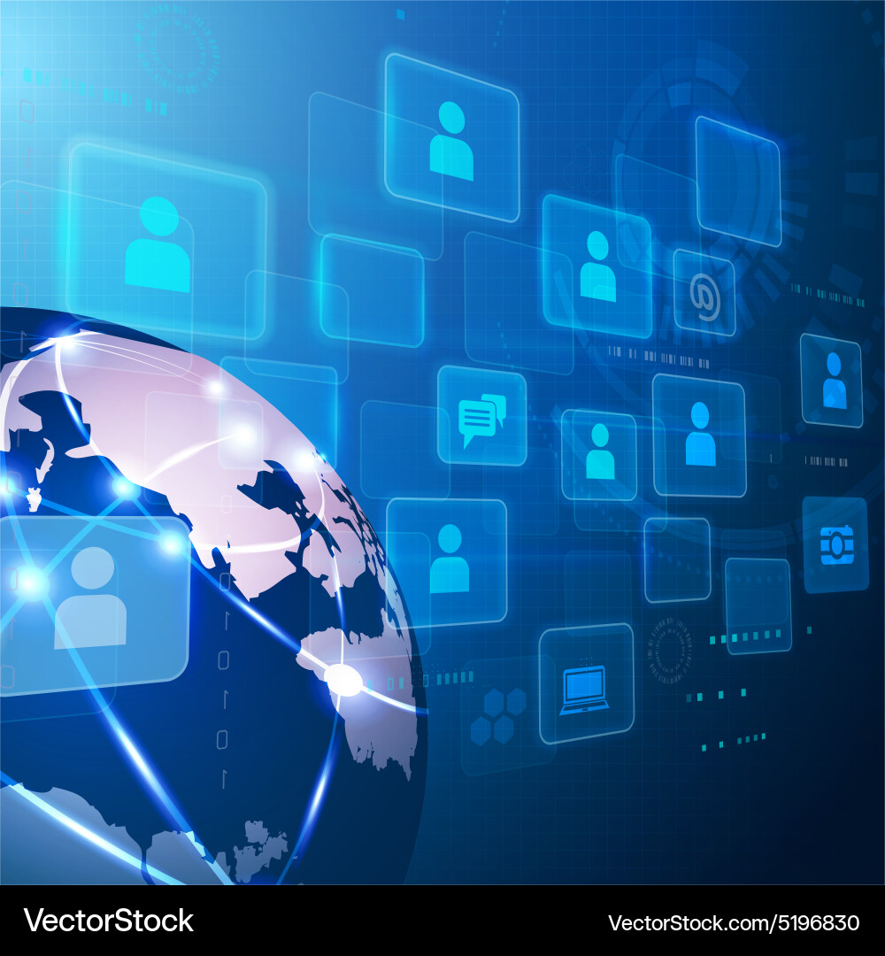 Digital Network Globe Royalty Free Vector Image