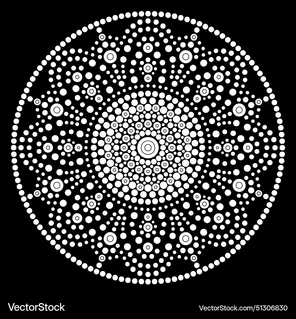 Dot mandala art therapy coloring page Royalty Free Vector