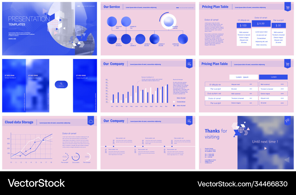 Geometric presentation element templates Vector Image