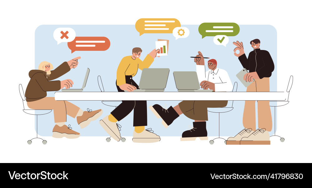 Hackathon technology with computer programmers Vector Image