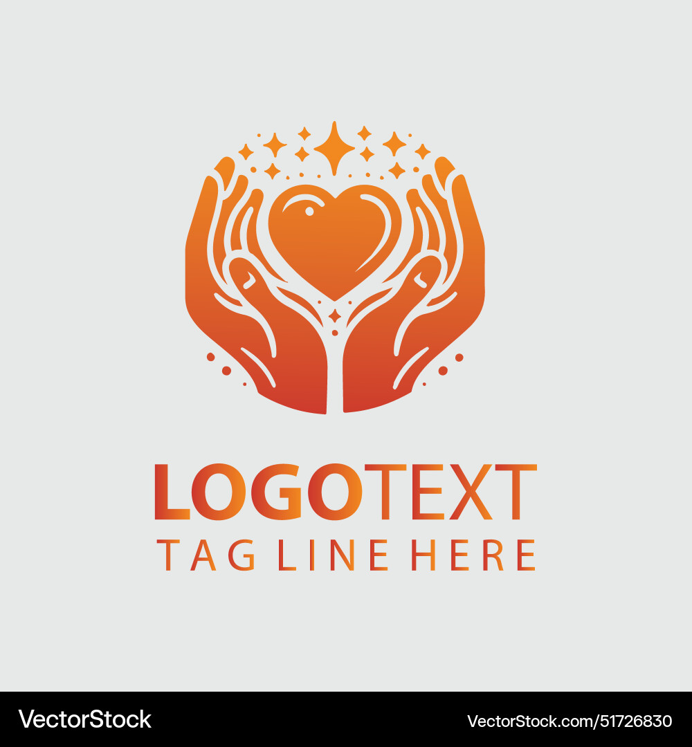 Heart hand logo Royalty Free Vector Image - VectorStock