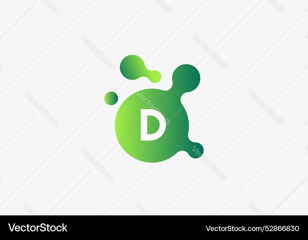 Logo molecule particle letter d science bio Vector Image