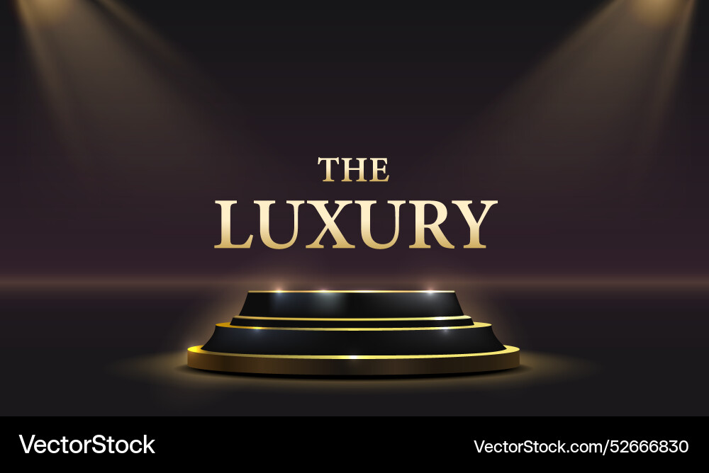 Luxury pedestal banner victory podium save Vector Image