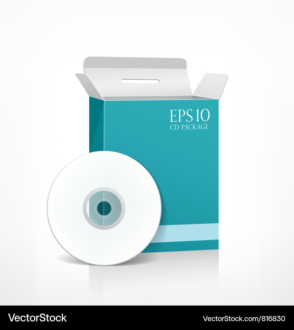 Package cd blue box Royalty Free Vector Image - VectorStock