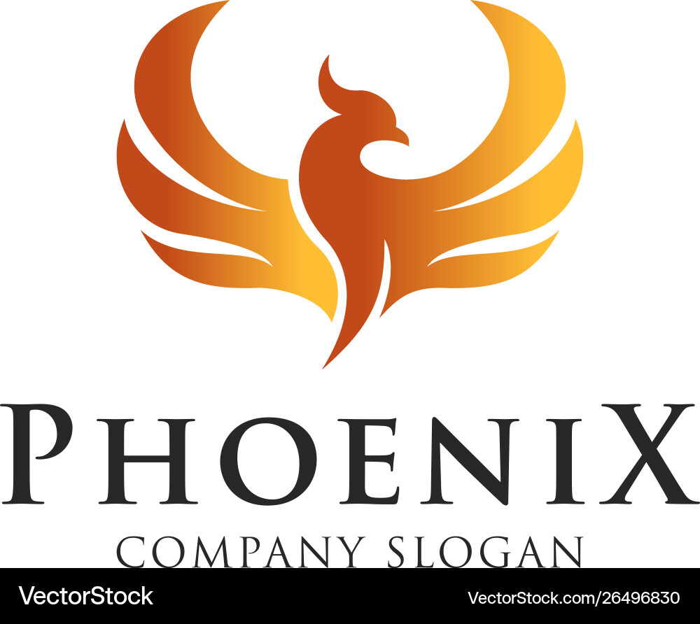 Phoenix raise logo Royalty Free Vector Image - VectorStock