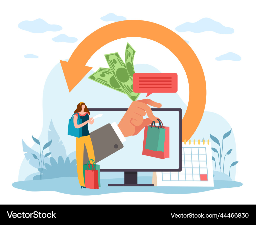 Retail process exchange of goods for finance Vector Image