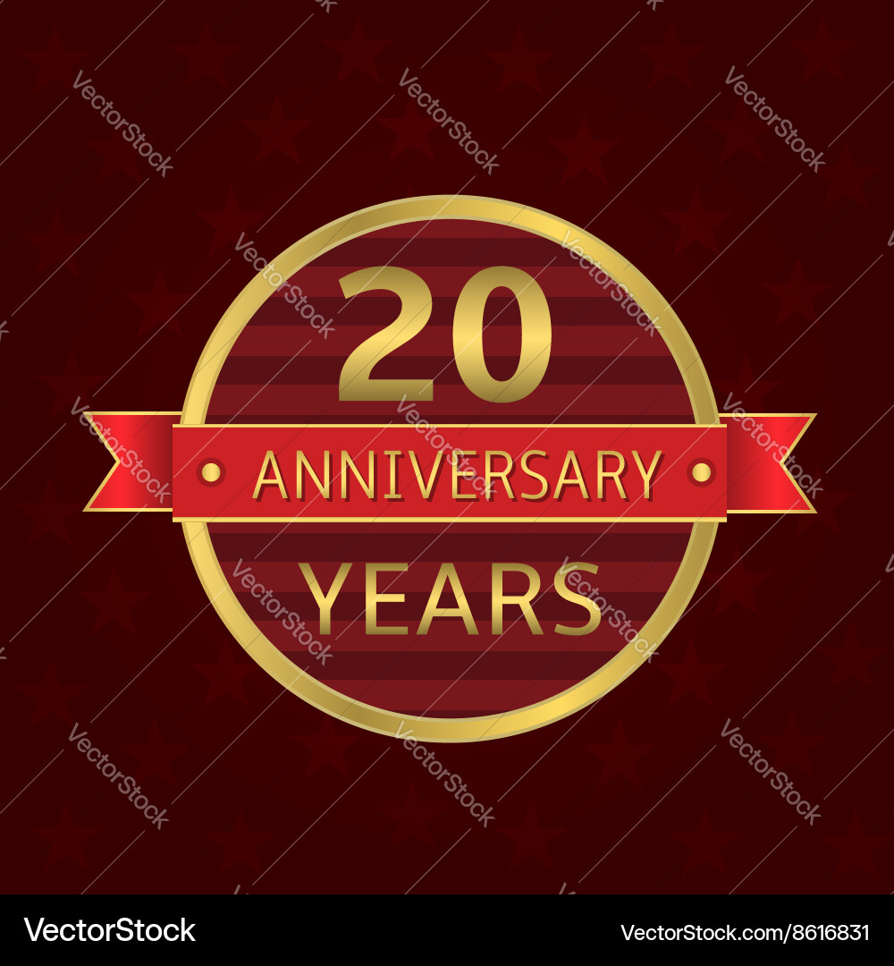 20 years anniversary Royalty Free Vector Image