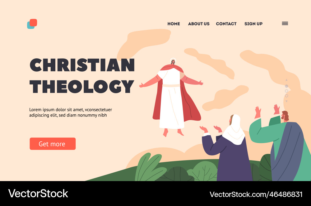 Christian theology landing page template Vector Image