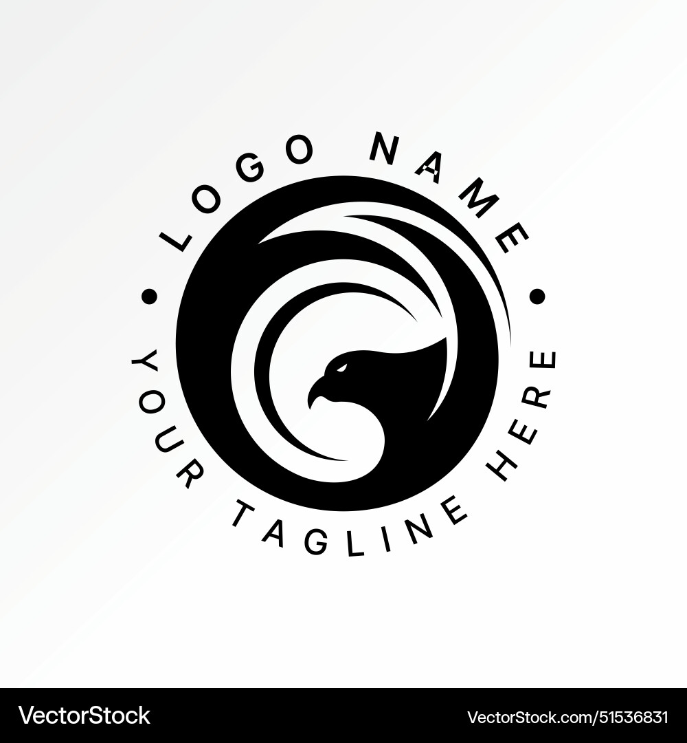 Eagle animal head hawk phoenix swoosh circle Vector Image