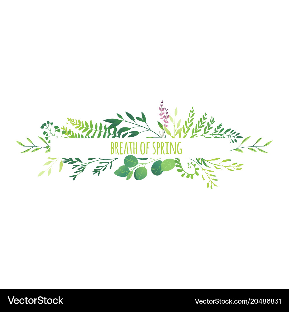 Green Leaf Floral Banner Royalty Free Vector Image