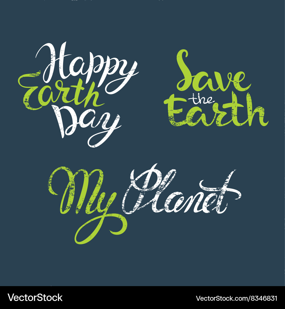 Happy earth day hand lettering poster Royalty Free Vector