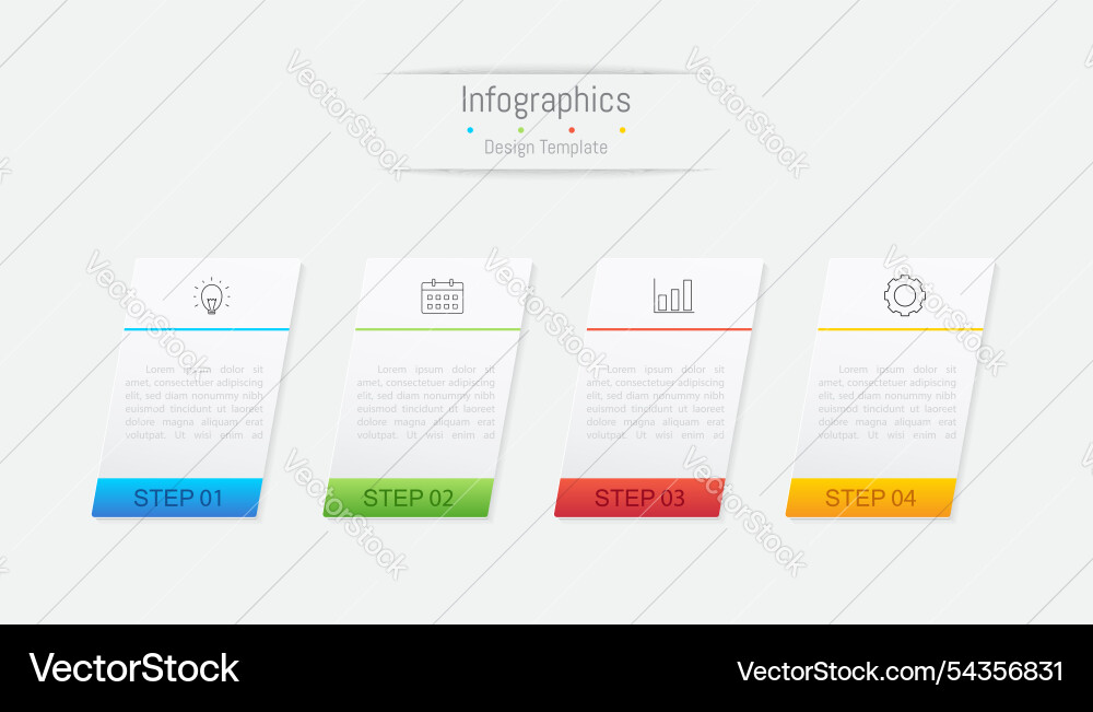 Infographic 4 options design elements Royalty Free Vector