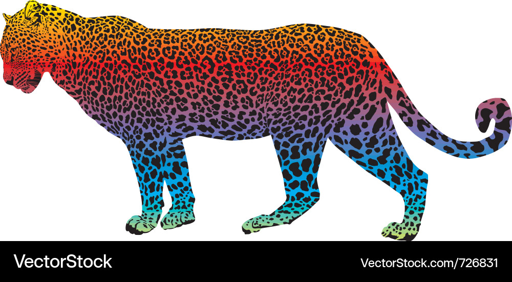Leopard - abstract rainbow Royalty Free Vector Image