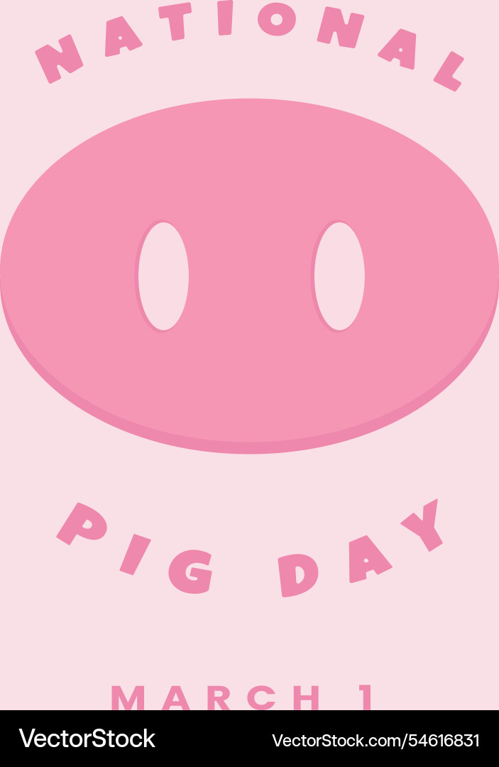 National pig day march 1 Royalty Free Vector Image
