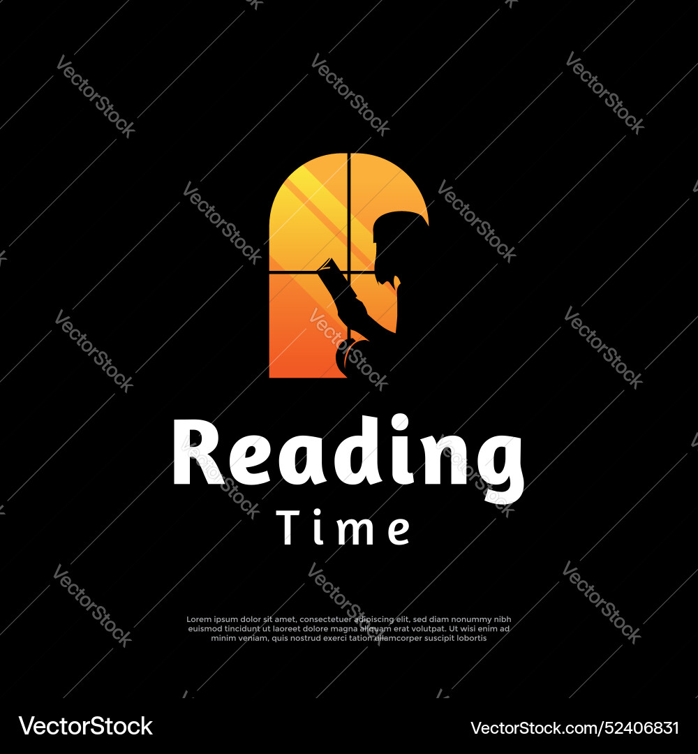 Reading book logo design inspiration Royalty Free Vector