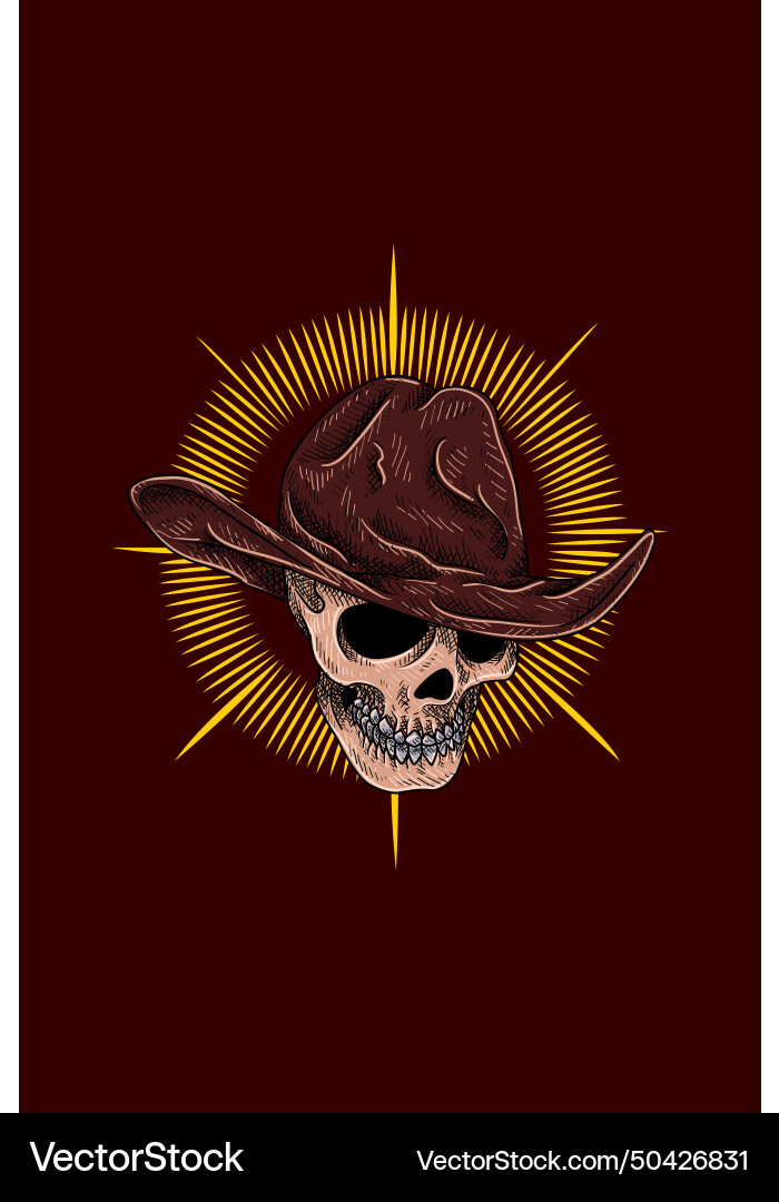 Skull with hat Royalty Free Vector Image - VectorStock
