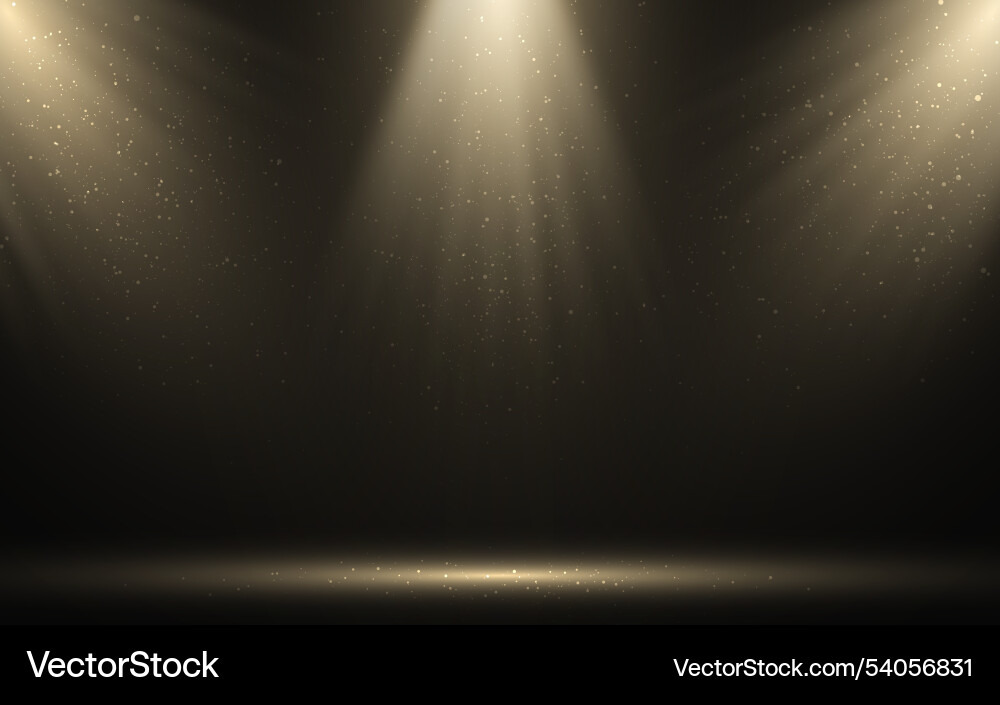 Spotlight background stage with gold lights Vector Image