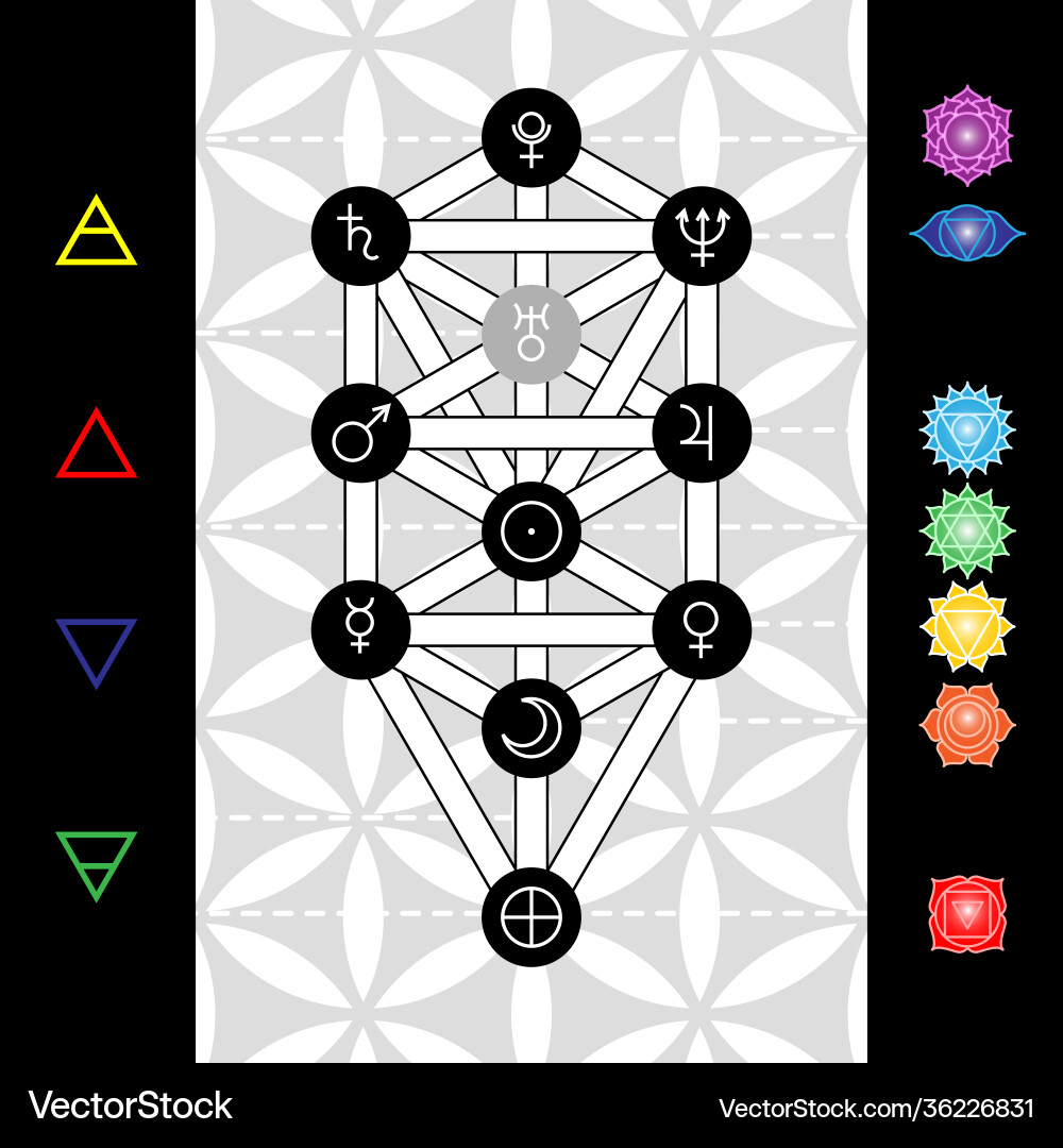 Tree of Life - Astrology & Chakras Royalty Free Vector