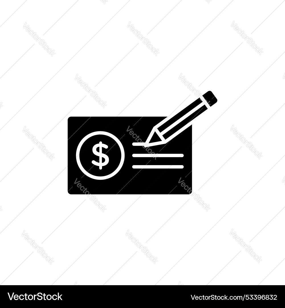 Cheque line icon isolated on white background Vector Image
