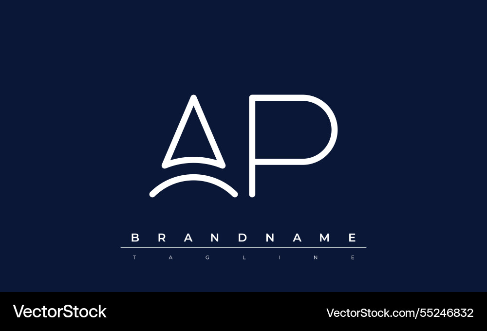 Creative ap letter initial logo image Royalty Free Vector