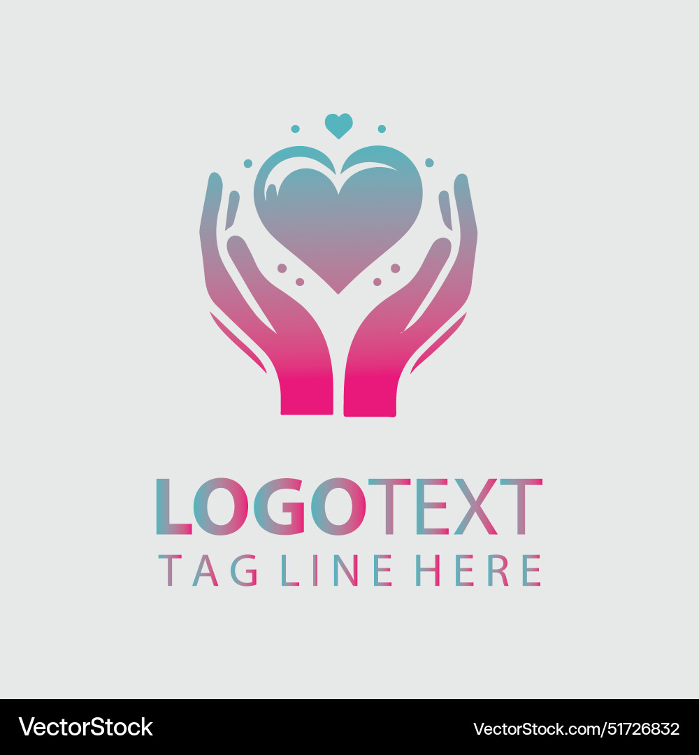 Heart hand logo Royalty Free Vector Image - VectorStock