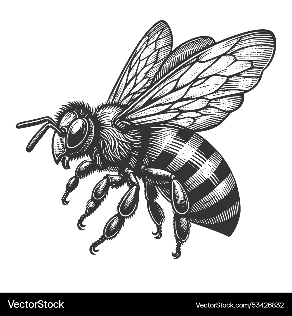 Realistic Honey Bee Vector Images (over 1,400)