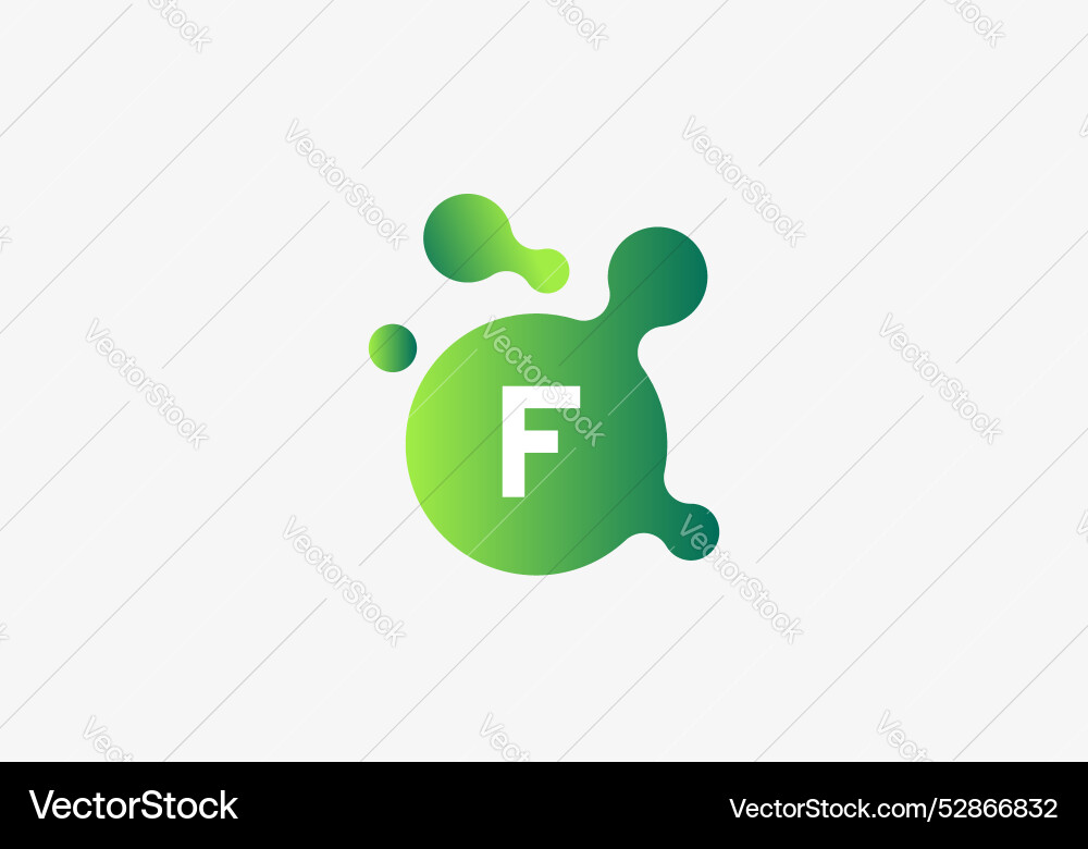 Logo molecule particle letter f science bio Vector Image