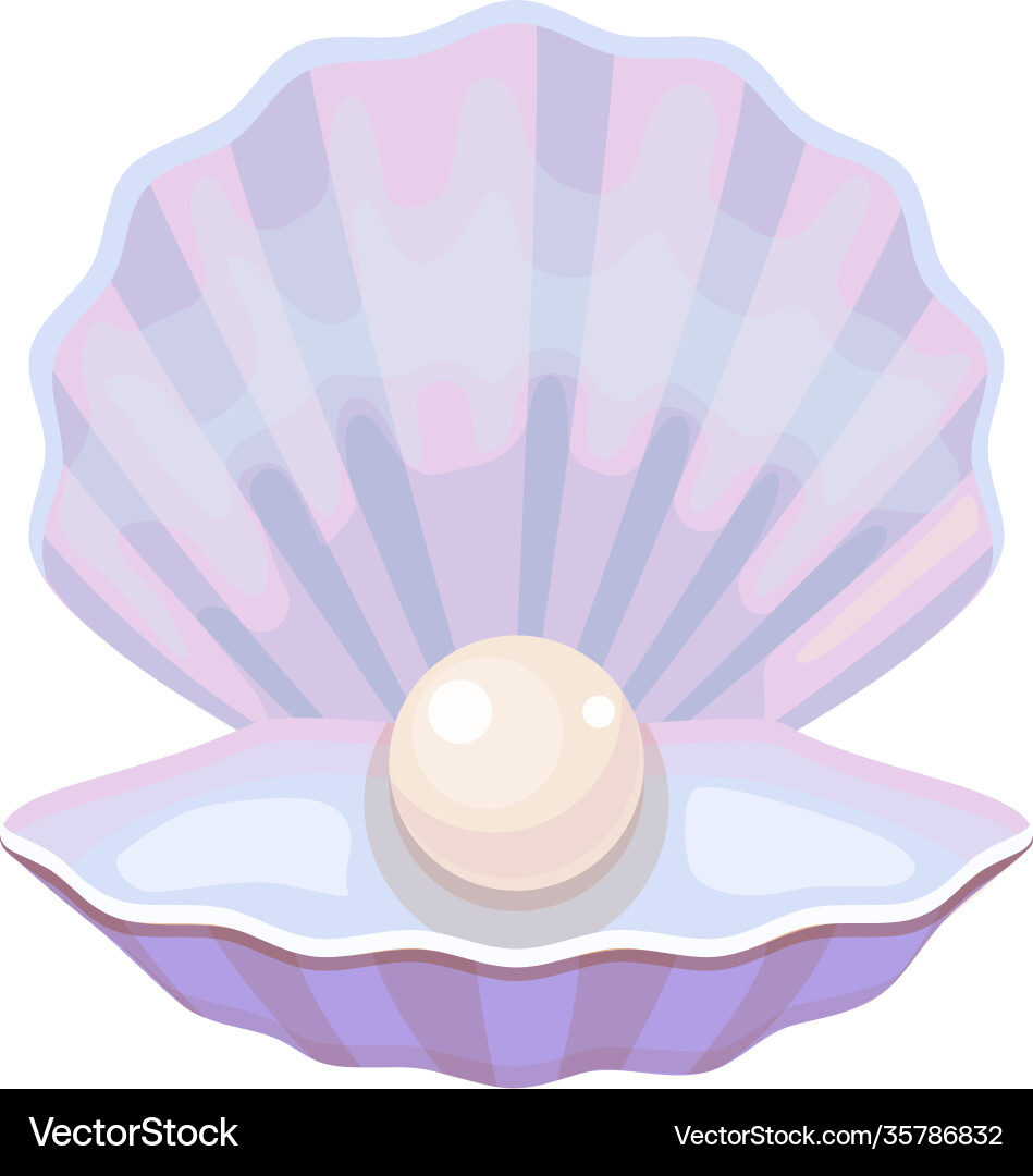 Open shell with pearl mother sea oyster Royalty Free Vector