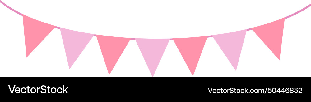 Pink streamer flag pennants Royalty Free Vector Image