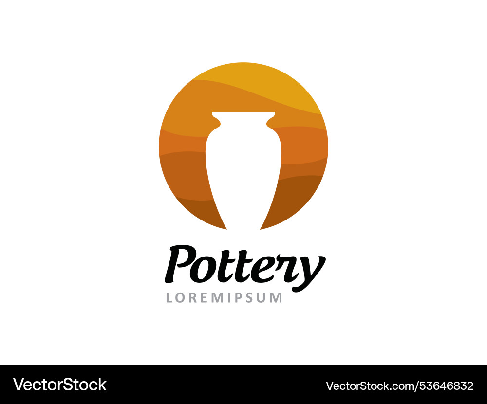 Pottery logo symbol or icon template Royalty Free Vector