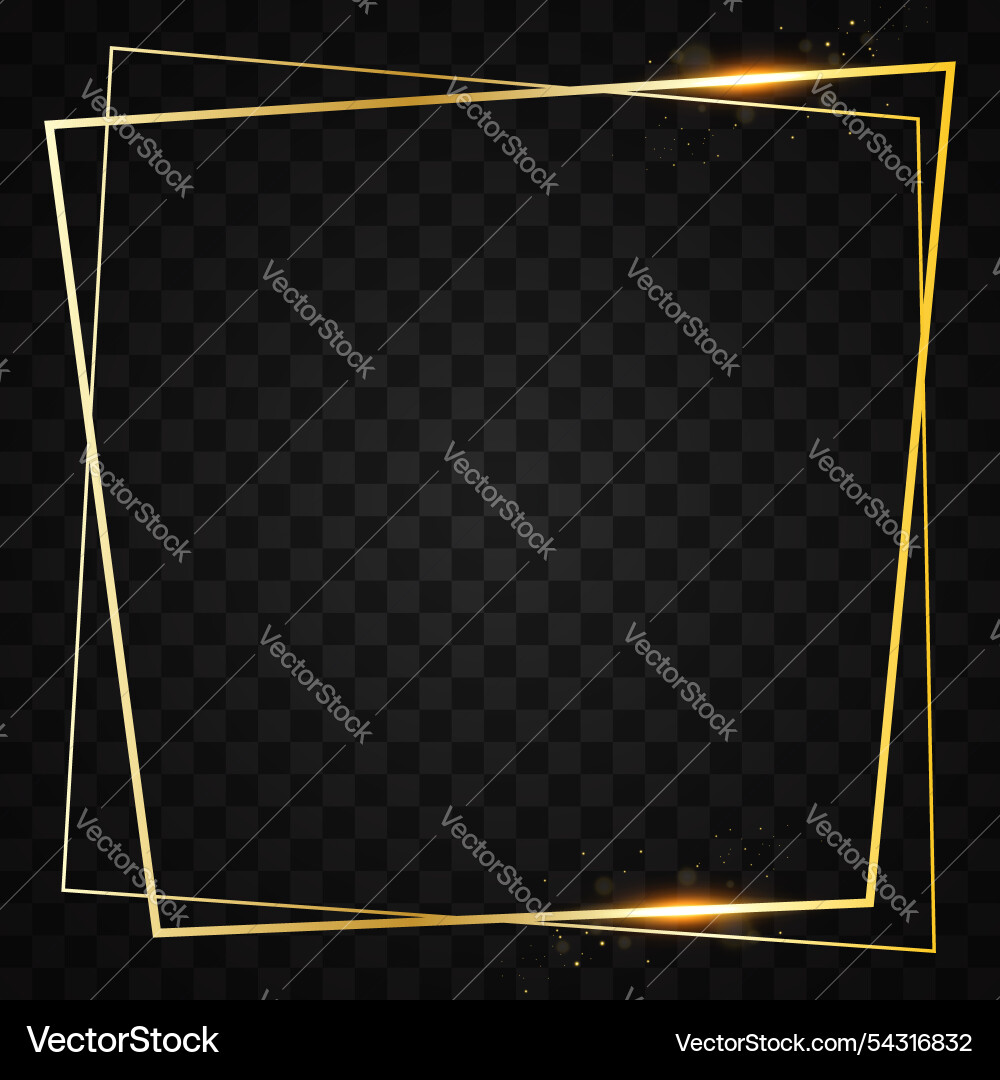 Realistic elegant geometric golden frame Vector Image
