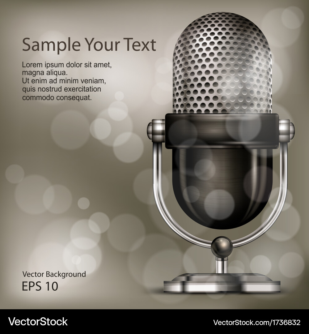 Retro microphone Royalty Free Vector Image - VectorStock