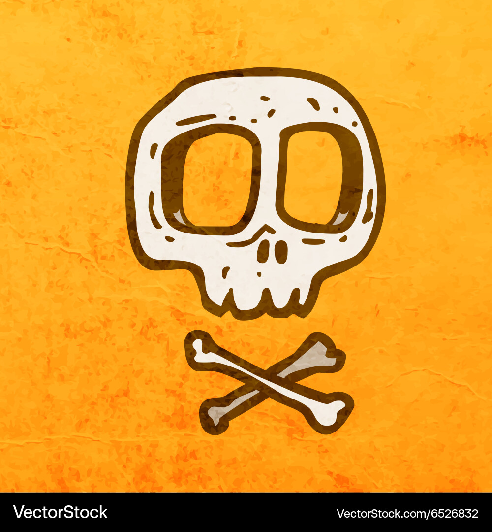 Skull and bones cartoon Royalty Free Vector Image