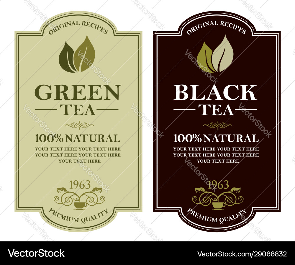 Tea labels set Royalty Free Vector Image - VectorStock