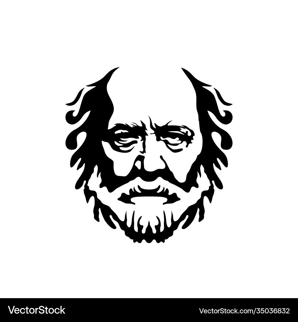 Vintage hipster greek philosopher old man Vector Image