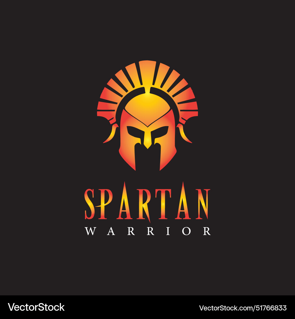 Bold fiery logo with classic helmet design Vector Image