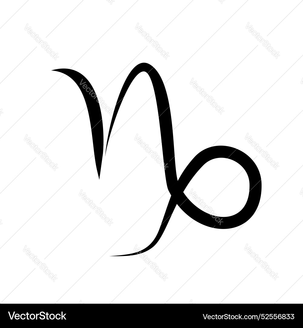 Capricorn Zodiac Sign Aesthetic Icon Royalty Free Vector