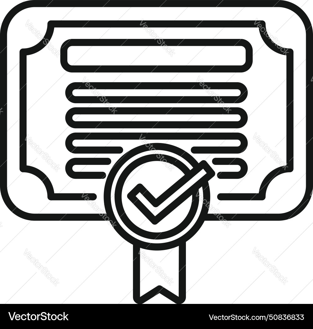 Certificate product control icon outline Vector Image