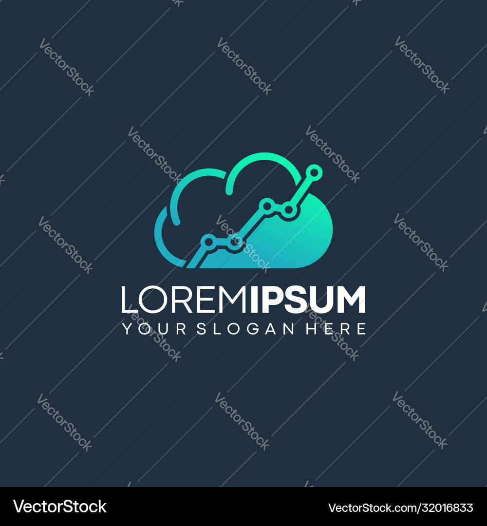 Cloud metric logo design template Royalty Free Vector Image